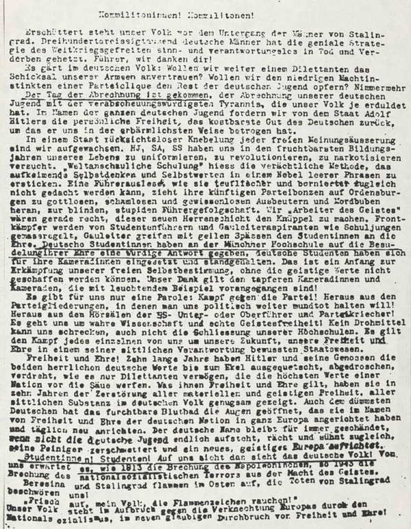 The White Rose: A Youth Resistance That Denounced Hitler