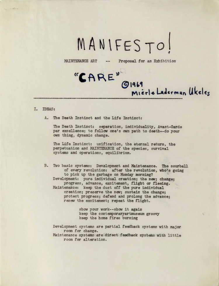 Mierle Laderman Ukeles’ Maintenance Art in 4 Works