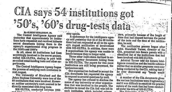 Project MKUltra: CIA’s Secret Brainwashing Experiments