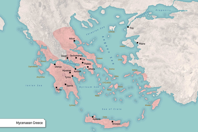 Map of Mycenaean Greece (Free Download)