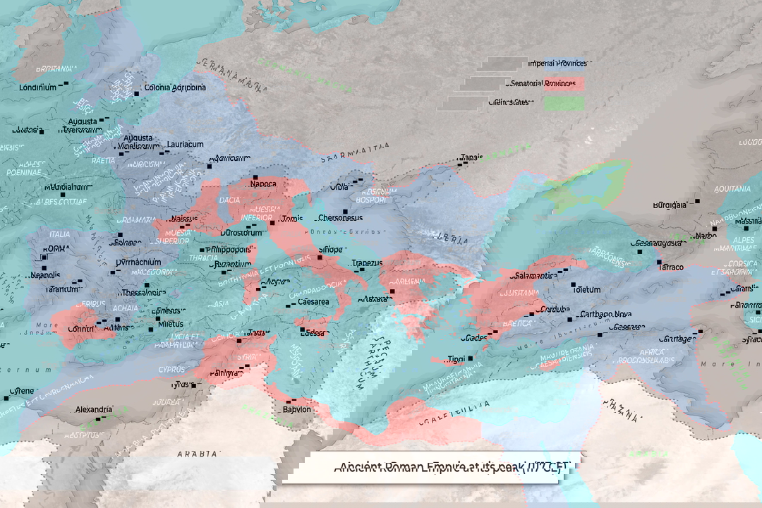 Map of the Ancient Roman Empire at Its Peak (117 CE) (Free Download)