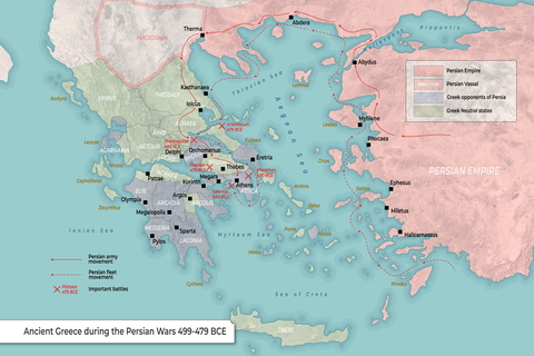 Map of the Greco-Persian Wars (Free Download)