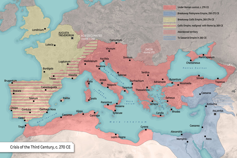 Map of the Roman Empire During the Crisis of the Third Century (Free ...