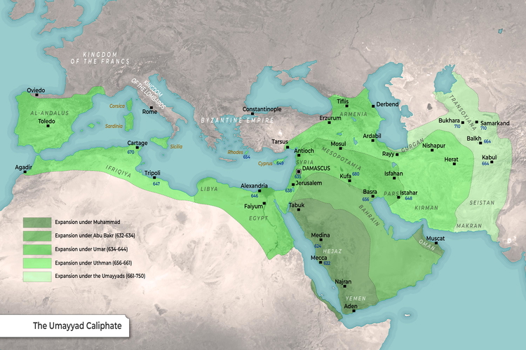 Map: The Umayyad Caliphate (Free Download)