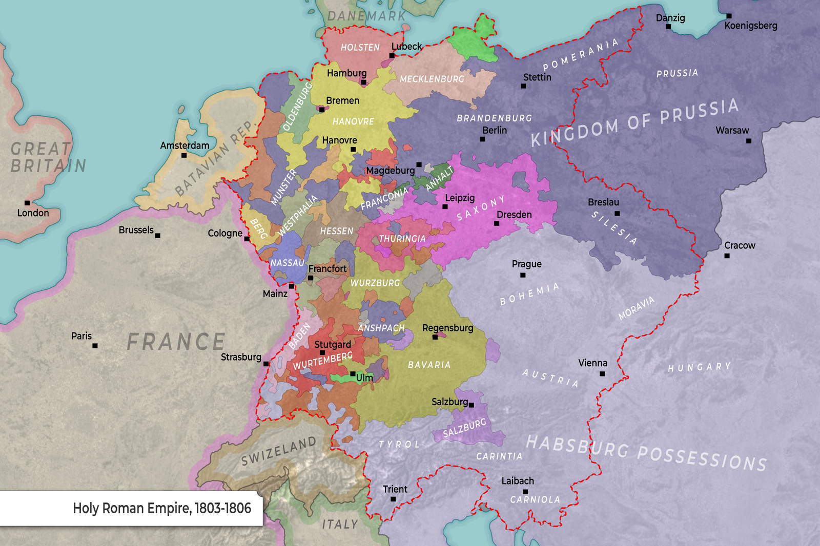 Map: Holy Roman Empire, 1803-1806 | TheCollector