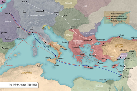 Map: Third Crusade (1189-1192) (Free Download)
