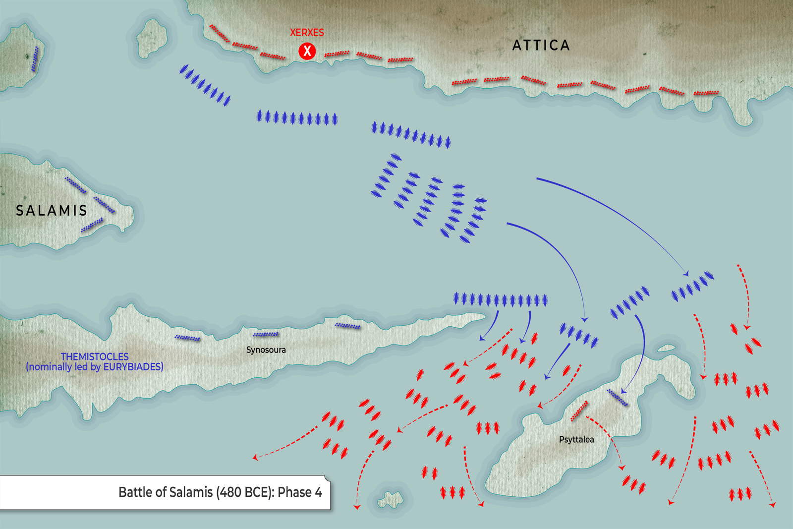 Map: Battle of Salamis (480 BCE) – Persian Retreat | TheCollector